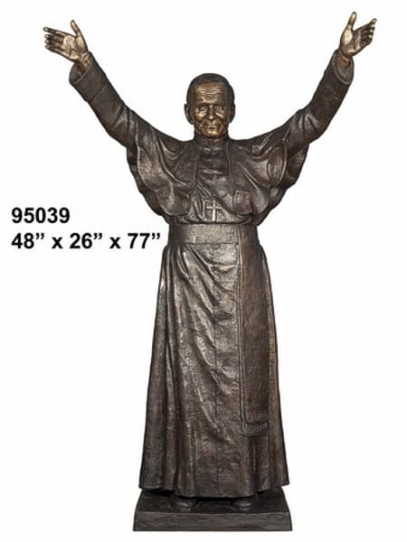 Bronze Pope John Paul 2nd Statue - Bronze-depot.com