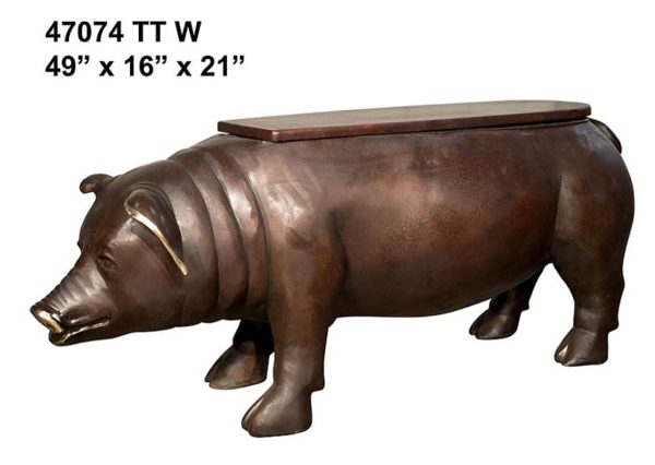 Bronze Pig Bench - Bronze Hog Bench - (Last Year’s Prices)