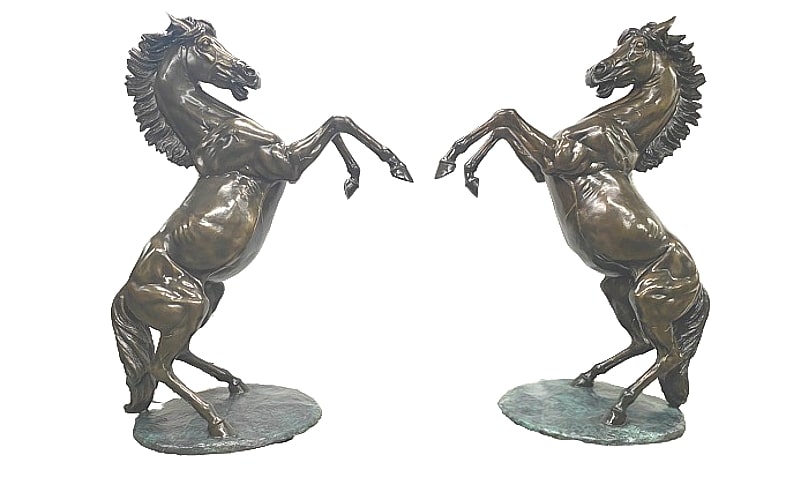 Bronze Rearing Stallion Horse Statue